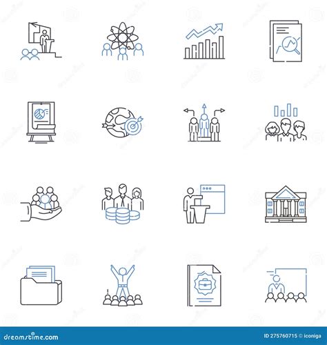 Strategic Partner Line Icons Collection Collaboration Alliance Partnership Synergy