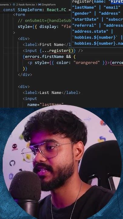 Whats React Hook Form 🔥🔥 Reactjs Javascript Reactjstutorial Youtube