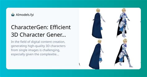 charactergen efficient 3d character generation from single images with