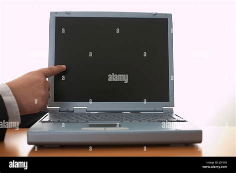 Sign Signal Laptop Notebook Computers Computer Indicate Show Interpret Hand Stock Photo Alamy