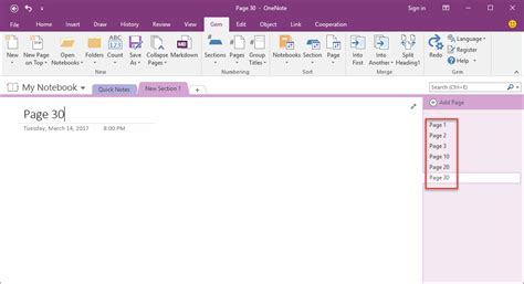 sort onenote pages by number office onenote gem add ins