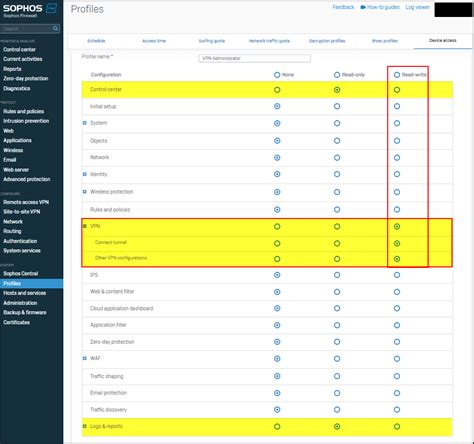 Sophos Firewall Profile Management For Device Access In Sophos