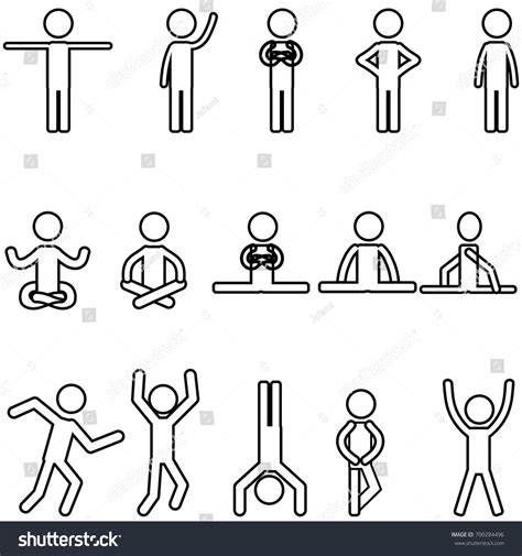 Stick Figure Icons Set เวกเตอร์สต็อก ปลอดค่าลิขสิทธิ์ 700284496 Shutterstock