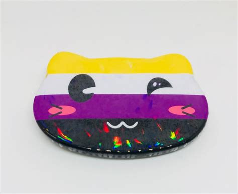 Nonbinary Pride Button Cat Kitty Pan Non Binary Gender Neutral Etsy