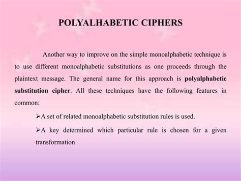 Classical Encryption Techniques Pptx Information And Network Security Computing