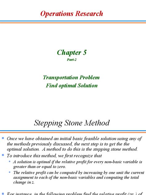 Operations Research Transportation Problem Find Optimal Solution Download Free Pdf