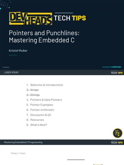 Final Tech Tips Presentation Mastering Embedded C Pointers F Pdf
