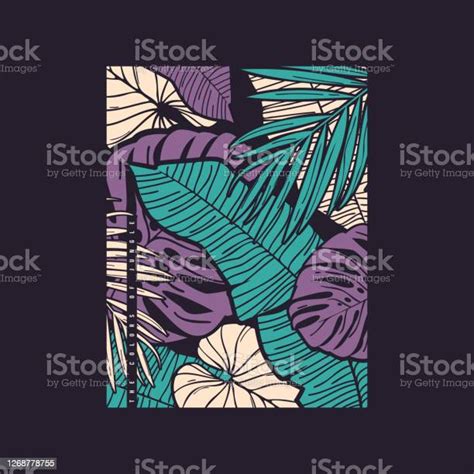 벡터 핸드 그린 열대 일러스트레이션 티셔츠 프린트 포스터 커버 디자인 운동복에 대한 스톡 벡터 아트 및 기타 이미지 운동복