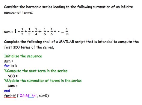 Solved Consider The Harmonic Series Leading To The Following Chegg Com