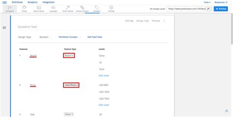 Conjoint Analysis Brand Premium QuestionPro Help Document