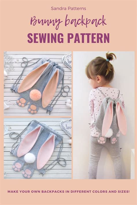 【digital】bag Sewing Pattern Pdf Bunny Backpack Pattern And Tutorial Digital Pattern Shop