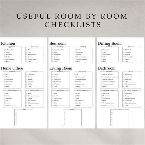 Moving Checklist Planner Room By Room Relocation Organizer Pdf