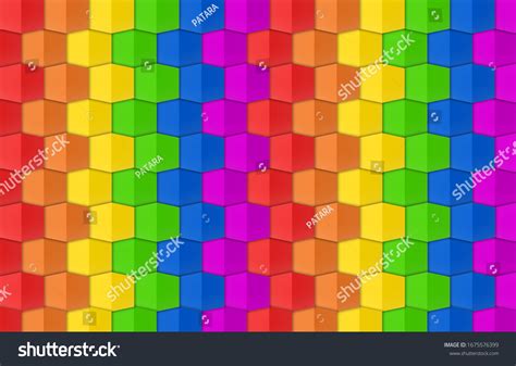 3d 렌더링lgbt 무지개 각형 격자 모양 스톡 일러스트 1675576399 Shutterstock