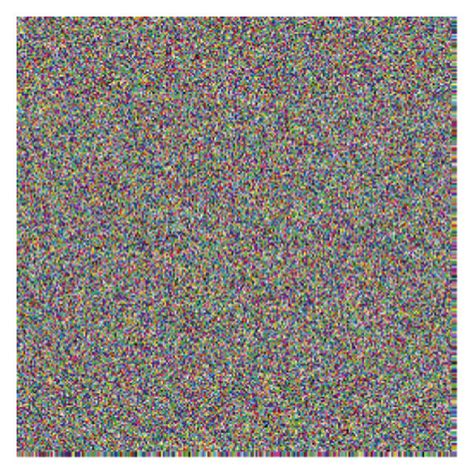 the encryption and decryption results a encrypted color image for