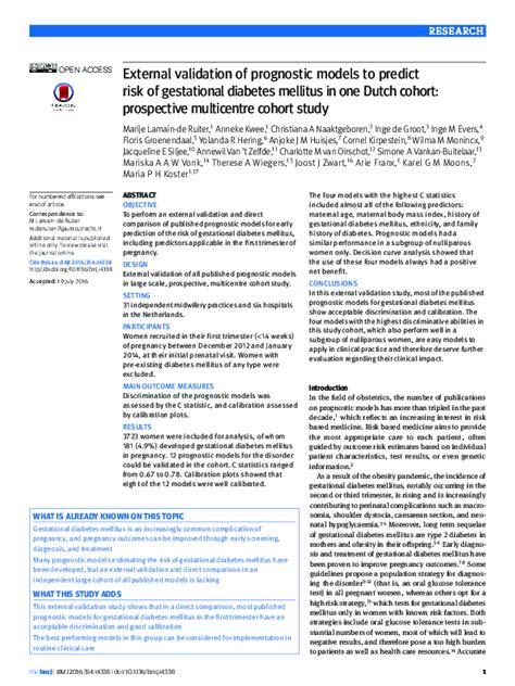 Pdf External Validation Of Prognostic Models To Predict Risk Of