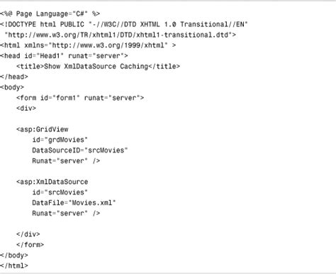 Caching With The Xmldatasource Control Aspnet 4 Unleashed Book
