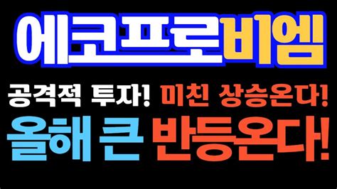 에코프로비엠 공격적 투자 미친 상승온다 올해 큰 반등온다 에코프로비엠 에코프로비엠주가 에코프로비엠주가전망 에코프로비엠전망 Youtube