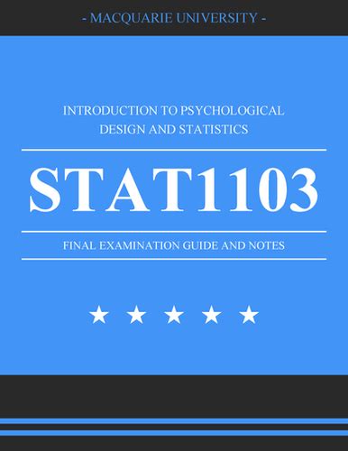 Stat1103 Introduction To Psychological Design And Statistics Macquarie University