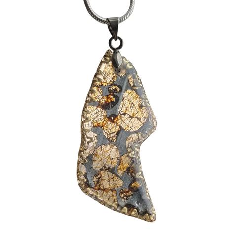 Brenham Pallasite Meteorite Pendant Specimens Can Be Worn By Men And