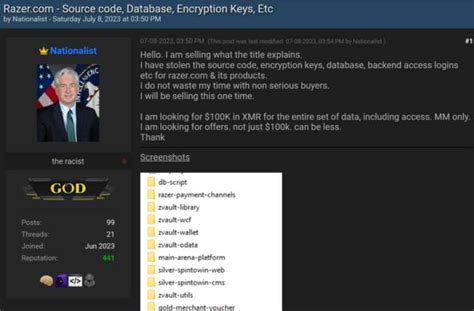Razor Gaming Company Source Code Encryption Keys Database And Network