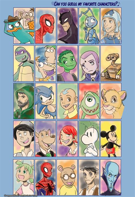 Can You Guess My Favorite Characters Meme By Orangebluecream On Deviantart