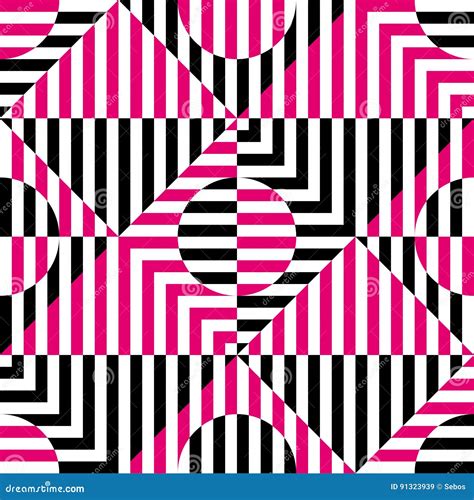 Seamless Abstract Pattern In Constructivism Soviet Style Vector Vintage 20s Geometric Ornament