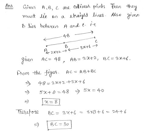 [solved] points a b and c are collinear and b lies between