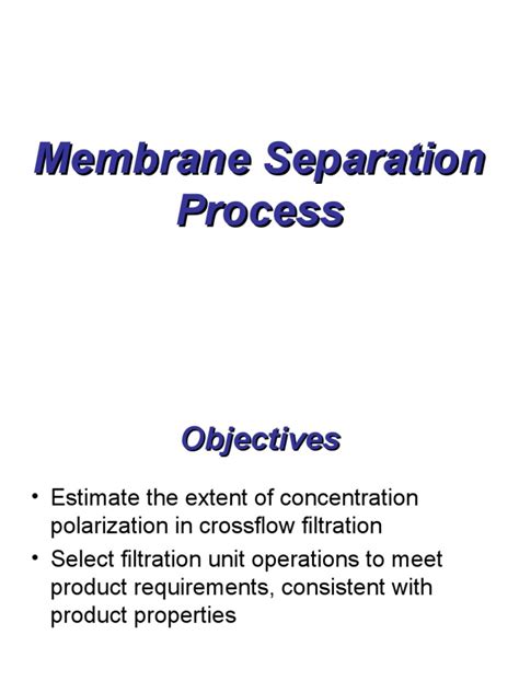 Membrane Separation Process Week 10 Pdf Osmosis Membrane