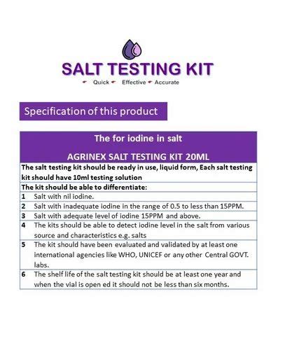 Salt Testing Kit Salt Iodine Testing Kit100 Test Manufacturer From