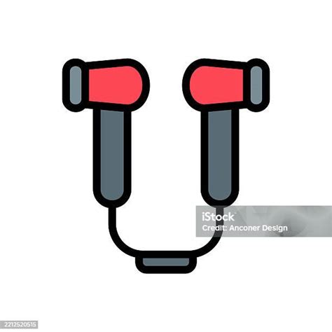 채워진 선 모양의 이어폰 아이콘모든 프로젝트의 멀티미디어에 대해 Dj에 대한 스톡 벡터 아트 및 기타 이미지 Dj 가득 찬 귀 부분 Istock