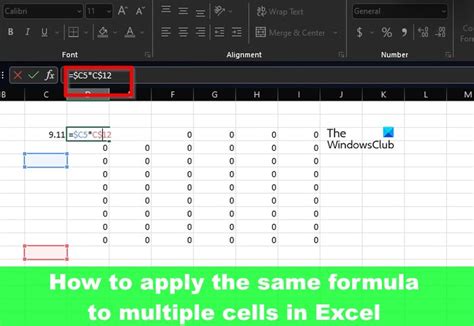 How To Apply Same Formula To Multiple Cells In Excel