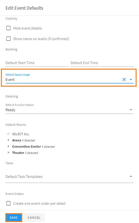 Set A Default Space Usage Momentus Support Center