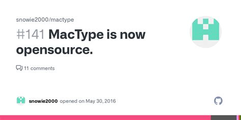 Mactype Is Now Opensource · Issue 141 · Snowie2000mactype · Github