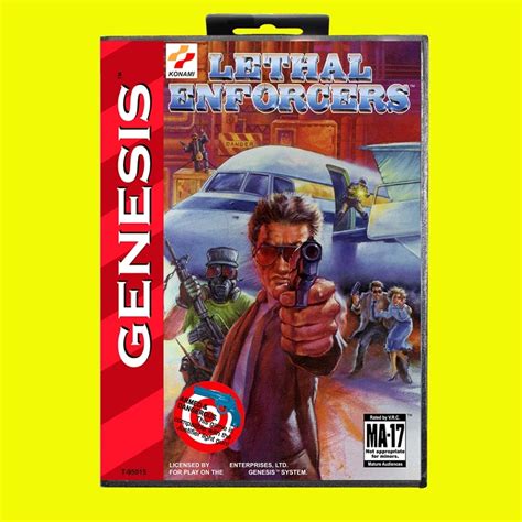 Lethal Enforcers Md Tarjeta De Juego De 16 Bits Cubierta De Ee Uu Para Cartucho De 