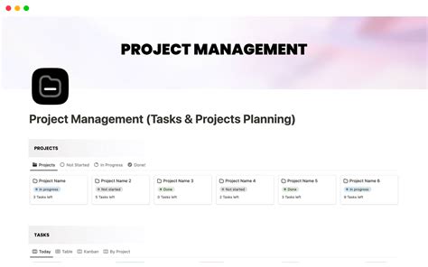 Project Management Tasks And Projects Planning Template Notion Marketplace