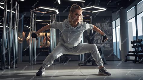 Fitness Influencer Workouts A Fitness Influencer Performing A Workout