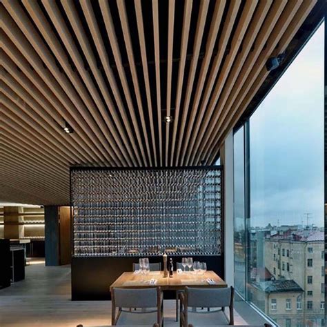 新湖装饰材料铝方通仿木纹天花型材办公室客厅定制吊顶