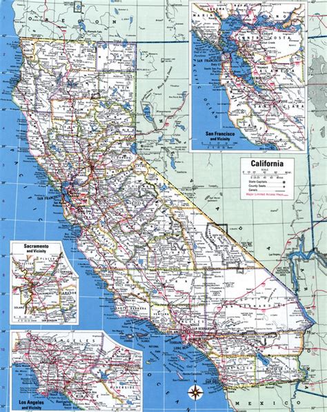Map Of California State With Highwayroadcitiescounties California