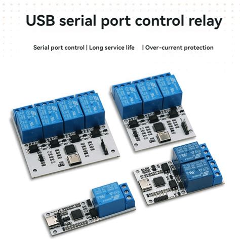 Ckepdyeh Relay Module 2 Channel USB To CH340 Serial Control Relay Module Optocoupler Protection