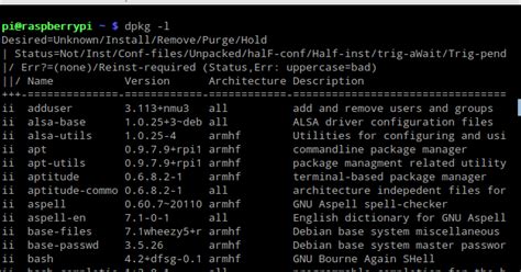 Hello Raspberry Pi List Installed Package With Dpkg