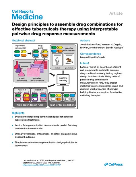 Pdf Design Principles To Assemble Drug Combinations For Effective Tuberculosis Therapy Using