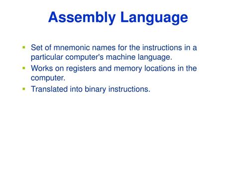 Ppt Machine And Assembly Language Powerpoint Presentation Free Download Id3789483
