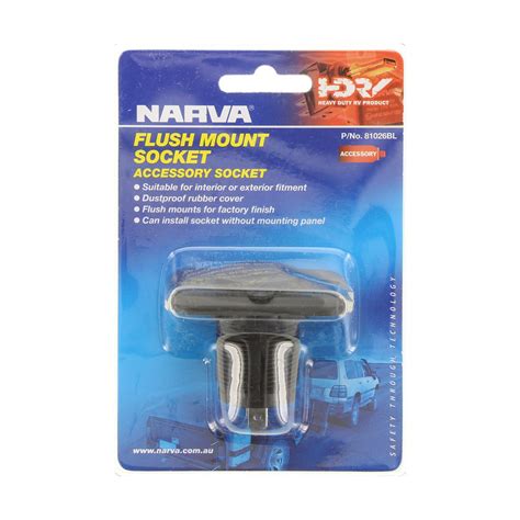 Narva Cig Flush Mount Black Shop Plugs And Sockets Online