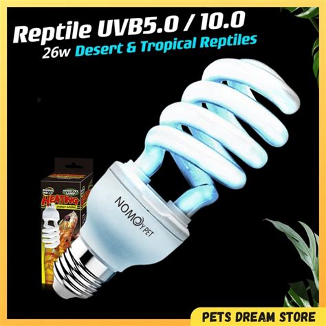 Nomoy Pet Reptile UVB Light W W Tortoise UVB Light Lamp Desert Tropical Tortoise