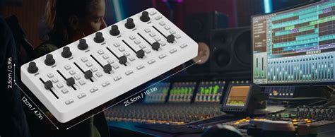 Summina Midi Controlle Mixing Console With 43 Buttons 8 Knobs 8 Push Buttons Bt Connection