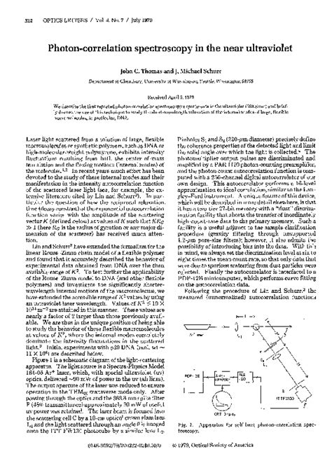 Pdf Photon Correlation Spectroscopy In The Near Ultraviolet
