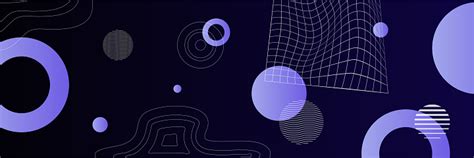 기하학적 원 모양이있는 현대적인 파란색과 보라색 추상적 인 와이드 웹 배너 배경 벡터 디지털 기술 미래 추상적 인 그래픽 디자인 배너 패턴 배경 템플릿 0명에 대한 스톡