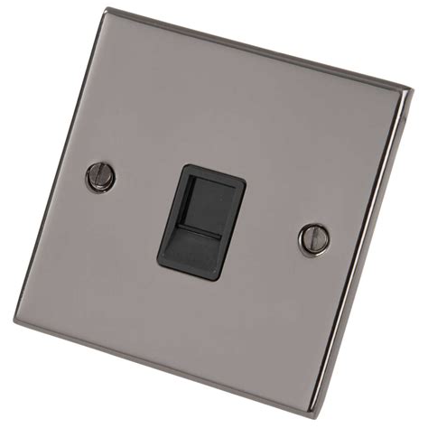 Lga Selectric 5m 1 Gang Rj45 Data Socket Black Insert Black Nickel