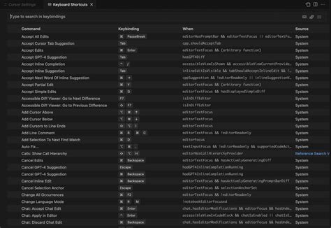 Settings Cursor Documentation
