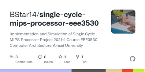GitHub BStar Single Cycle Mips Processor Eee Implementation And Simulation Of Single